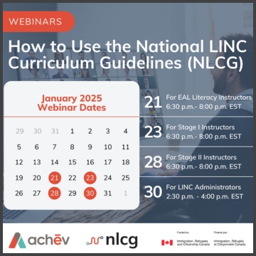National LINC Curriculum Guidelines Webinars – Centre for Canadian Language Benchmarks